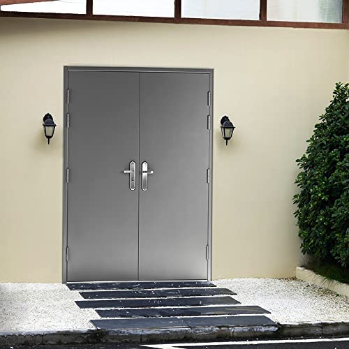 VIZ-PRO Quick Mount Double Steel Security Door with Frame and Hardware ...